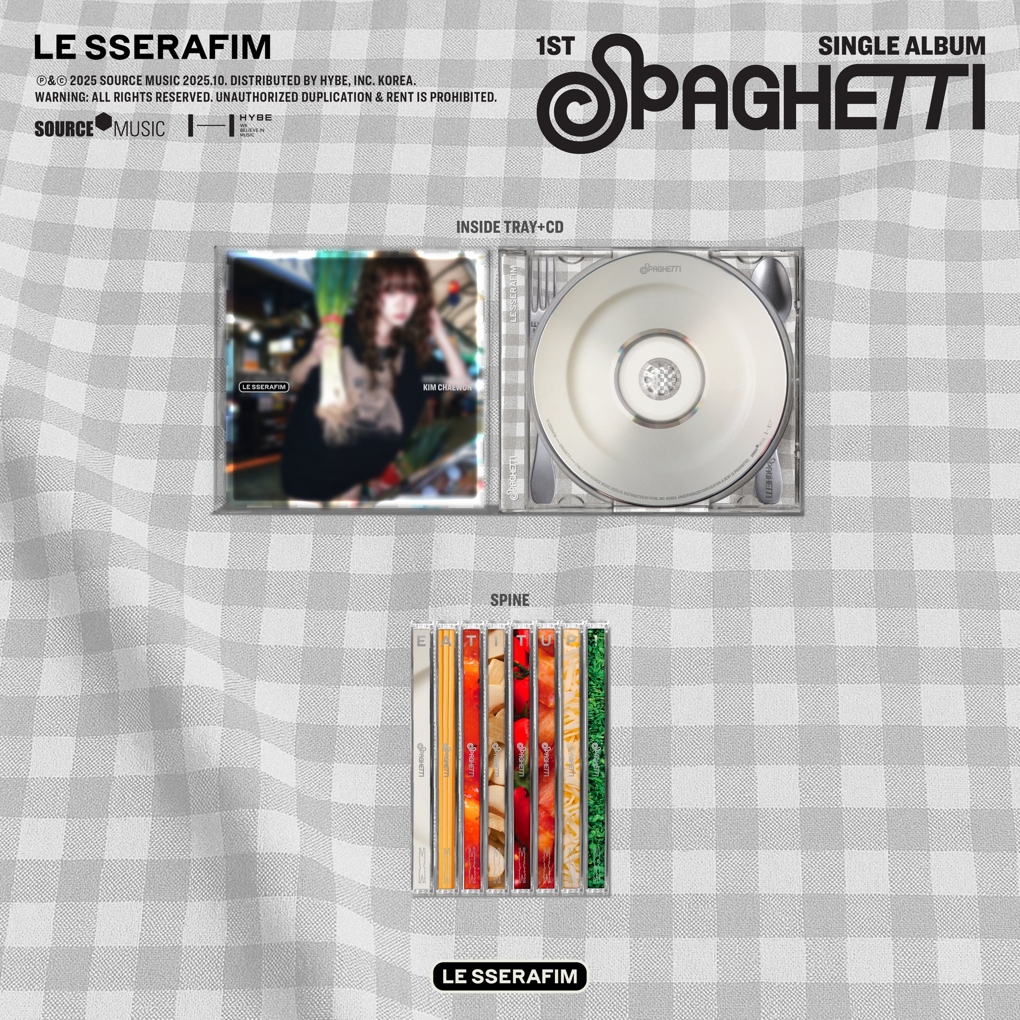 1st Single Album 'SPAGHETTI' Single CD (Plate ver.) - LE SSERAFIM ...